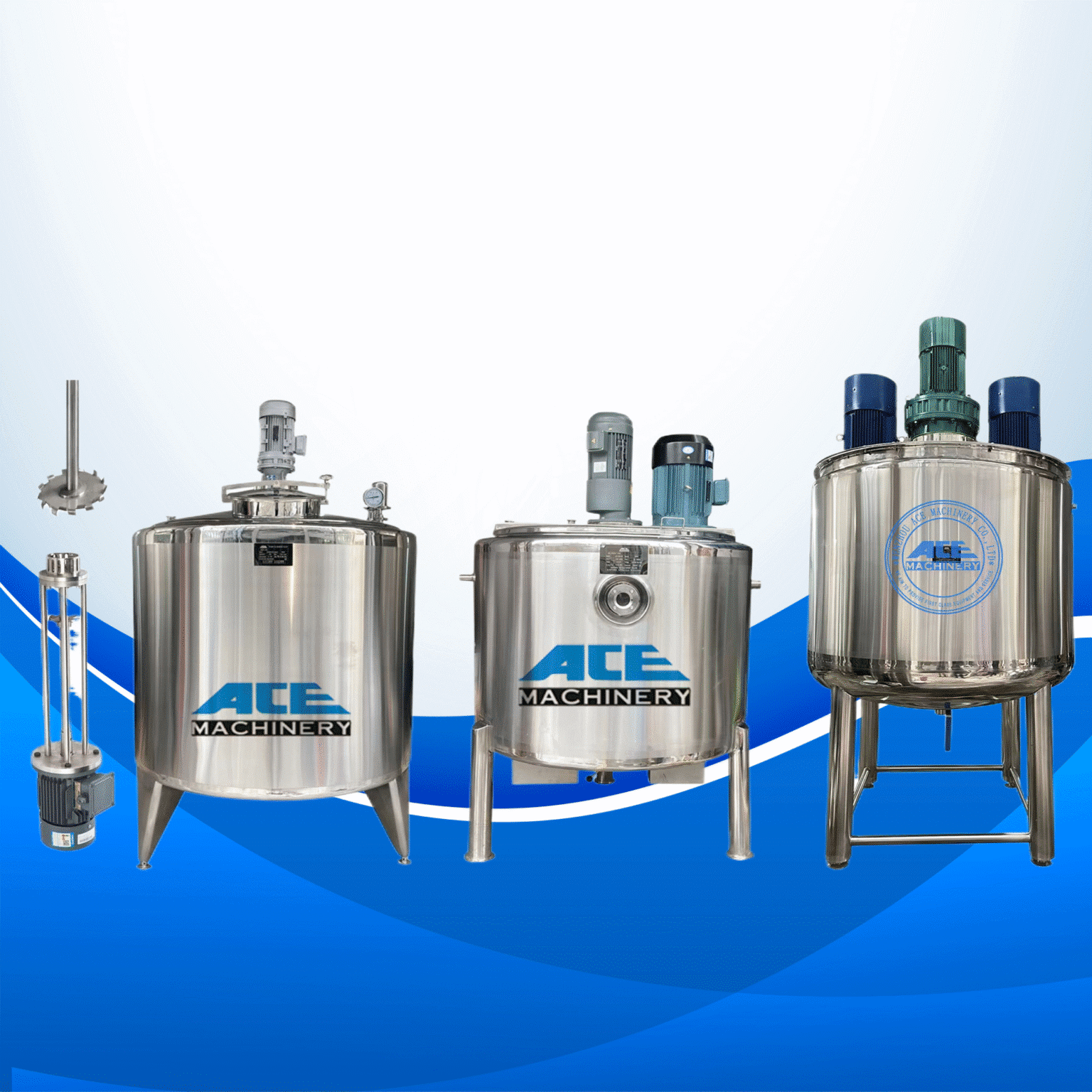 Stainless steel mixing tanks and reactors