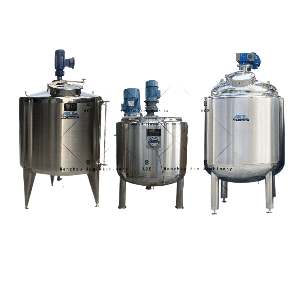 Stainless steel mixing tanks and reactors